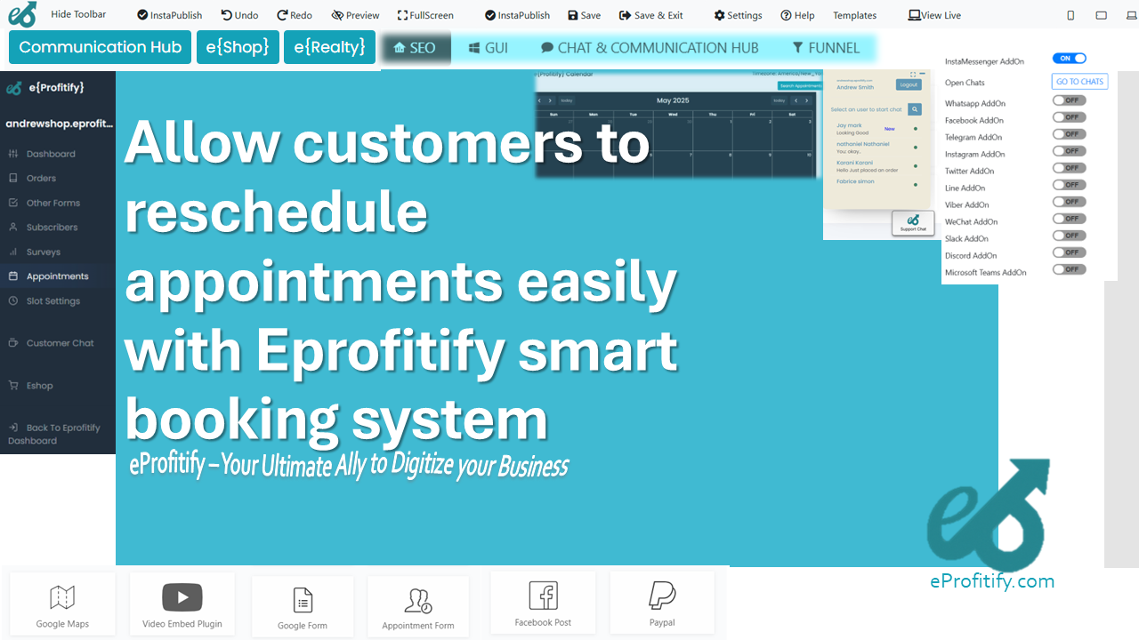 Allow customers to reschedule appointments easily with Eprofitify smart ...
