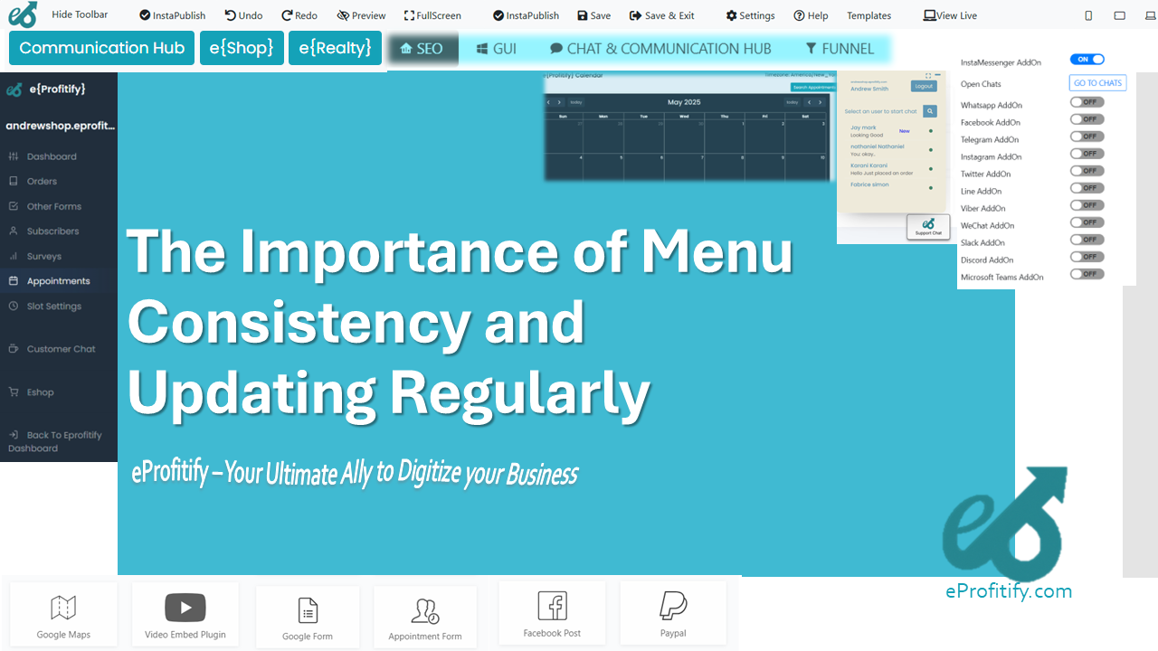 The Importance of Menu Consistency and Updating Regularly